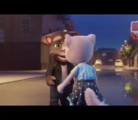 Talking Angela And Tom Kiss