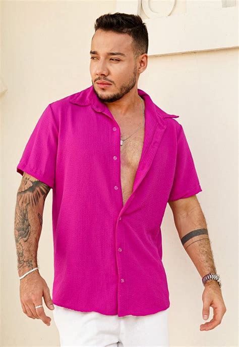 Camisa Texturizada Fúcsia Dennis Beumont