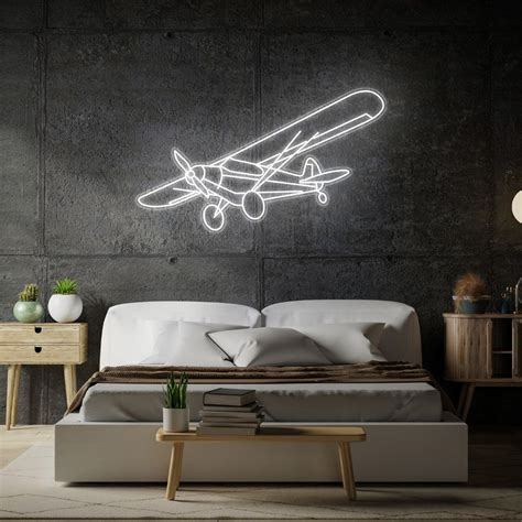 Super Cub Angle Neon Silhouette Aircraftvibes