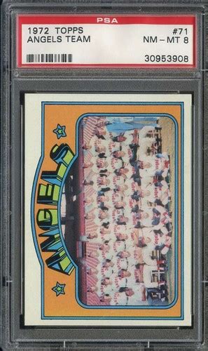 1972 Topps 71 Angels Team Psa 8 Angels B72312 Ebay