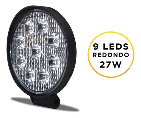 Farol De Neblina Led Universal Redondo 9 Leds Caminhão Moto Parcelamento Sem Juros