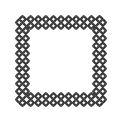 Ornamental Geometric Square Border Pattern Design With Symmetrical