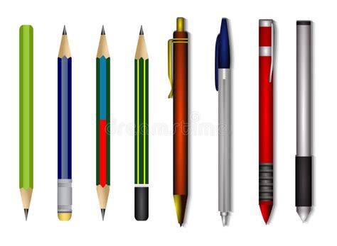 Pen And Pencils For School And Office Supplies Isolated Stock Image