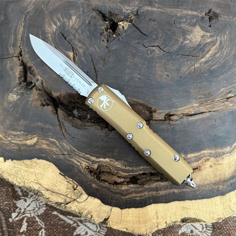 Microtech Utx 85 Se Tan Stonewash Serrated 231 11ta American Edge Knives
