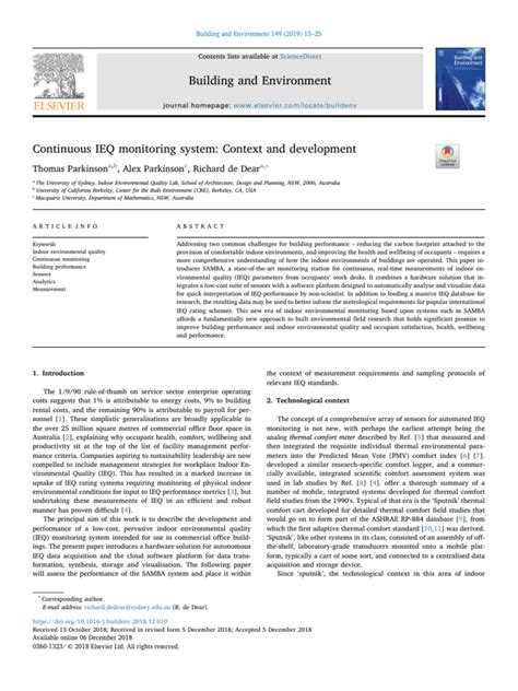 Continuous Ieq Monitoring Systemcontext And Development Pdf