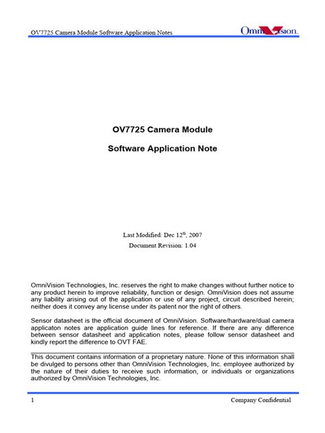 Ov7725 Camera Module Software Application Notes Pdf Rgb Color Model Raw Image Format