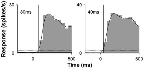 Two Examples Of Latency Calculation For Mt Neurons For Each Example