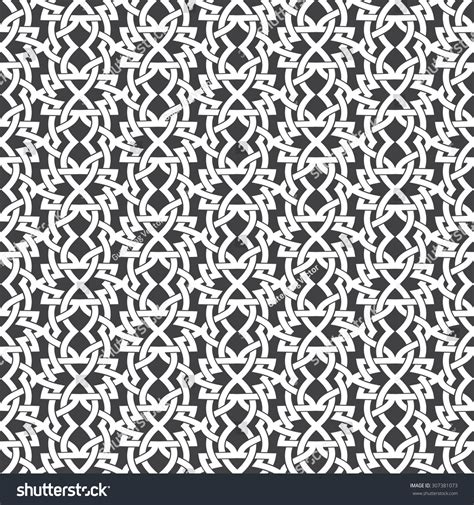 Seamless Pattern Intersecting Sophisticated Geometric Shapes Stock
