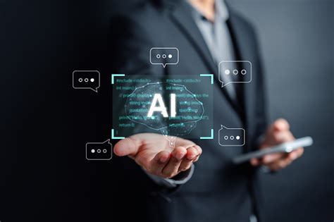 컴퓨터 스마트 인텔리전스 Ai에서 챗봇을 사용하는 사업가 Ai 인공 지능과의 채팅 Openai에 의해 개발 생성 미래 기술 온라인 시스템의 로봇 Brand Name