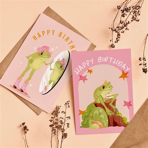 Funny Frog Birthday Card Etsy