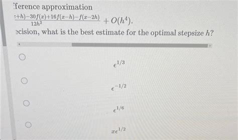 Consider The Finite Difference Approximation