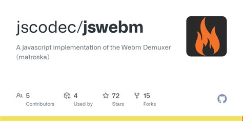 Github Jscodecjswebm A Javascript Implementation Of The Webm Demuxer Matroska