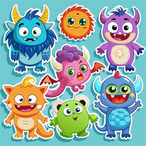Cute Monsters Bring Joy And Fun With Playful Smiles Premium Ai