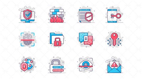 12 Cyber Security Icons Graphics Motion Array