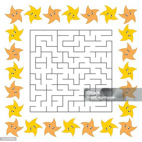추상 사각형 미로입니다 아이들을위한 게임 아이들을위한 퍼즐 귀여운 만화 스타입니다 미로 수수께끼 벡터 그림입니다 0명에 대한 스톡 벡터 아트 및 기타 이미지 Istock