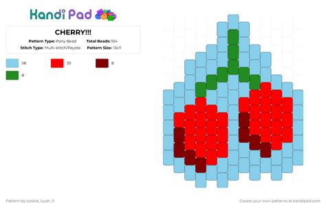 Cherry Pony Bead Pattern Kandi Pad Kandi Patterns Fuse Bead