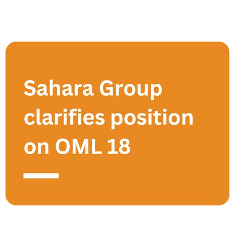 Sahara Group Clarifies Position On OML 18 Sahara Group