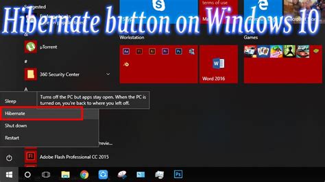 How To Add Hibernate Button On Windows 10 Youtube