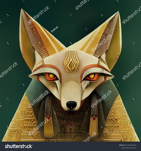 Artwork About Fox Pharaoh Fox Anubis Stock Illustration 2201565319