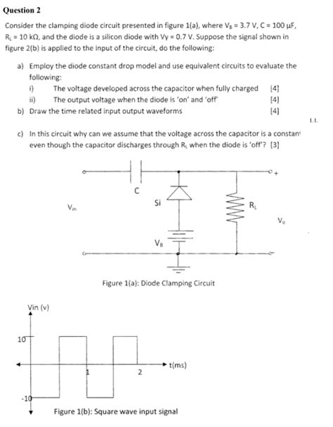Solved Consider The Clamping Diode Circuit Presented In