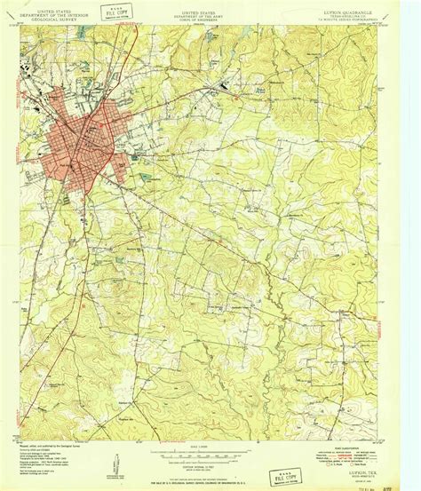 Classic Usgs Lufkin Texas 7 5x7 5 Topo Map Mytopo Map Store