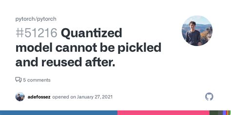 Quantized Model Cannot Be Pickled And Reused After Issue Pytorch Pytorch GitHub