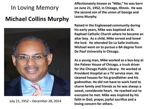 Michael C Murphy Celebration Of Life By Ray 1 20 15 Pdf