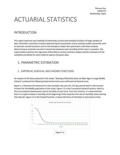 Actl3001 Actuarial Statistics Report Actl3001 Actuarial Statistics Unsw Thinkswap