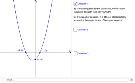 Applying Quadratics Functions Geogebra