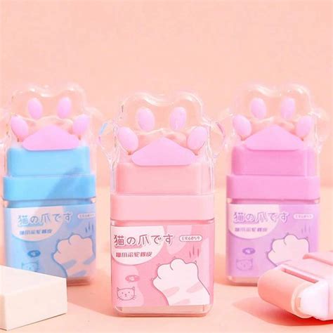 Cat Paw Cute Roller Eraser Girl Pencil Eraser Student Rubber Cartoon