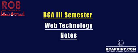 Bca Third Semester Web Technology Notes 2023 Bca Notes Bcapoint