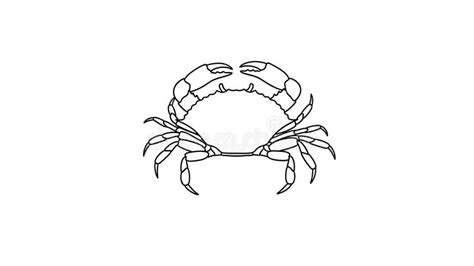 Simple Crab Outline Drawing On White Background For Design Use Stock