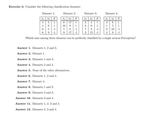 Solved Exercise 5 Consider The Following Classification