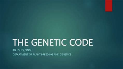 The Genetic Codepptx The Genetic Codepptx