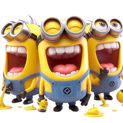 Premium Psd Cute Laughing Minions
