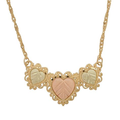 Triple Heart Black Hills Gold Pendant Black Hills Gold Jewelry