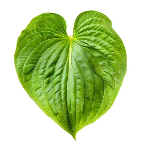 Premium Photo Isolated Hosta Leaf With Heart Shaped Leaf Shape And