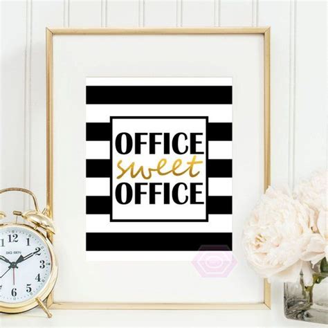 Office Sweet Office Printable Art Cute Office Decor Faux Gold Foil