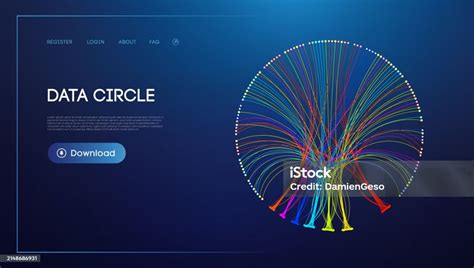 Data Circle Line Flow And Future Technology Data Stream Cloud Network Stock Illustration