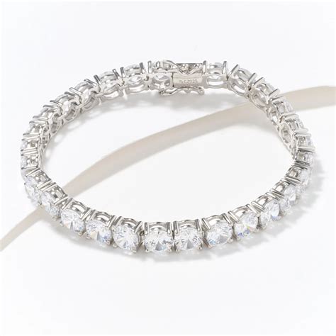 Diamonique Classics 6mm Round Magnetic Clasp Tennis Bracelet