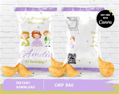 Sofia Princess Chip Bag Sofia Princess Potato Chips Princess Chip Bag