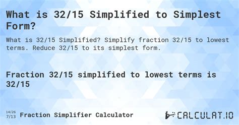 What Is 3215 Simplified To Simplest Form Calculatio