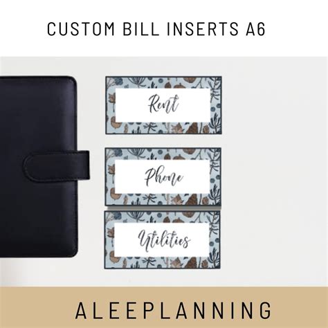 Custom Bill Inserts Finance Category Insertsbill Category A6 Etsy Artofit