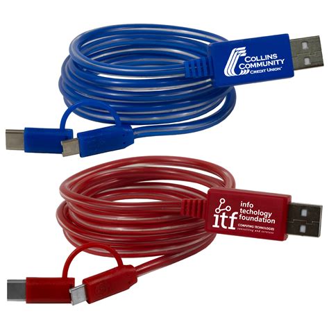 Payson 3 In 1 Led Lighted Cell Phone Charging Cable With Type C