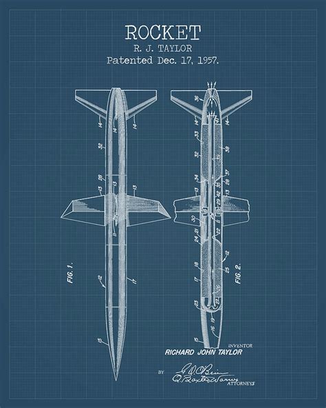 Rocket Blueprints Digital Art By Dennson Creative Pixels