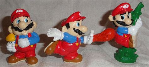 3 Vintage 1989 Mario Bros Pvc Figure S Old Store Stock C 9 Applause