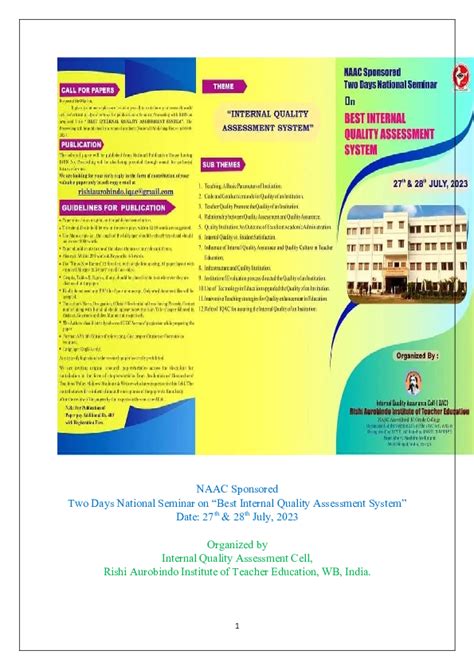 Doc Role Of Iqac As An Administrative Quality Monitoring Body In Teaching Learning And