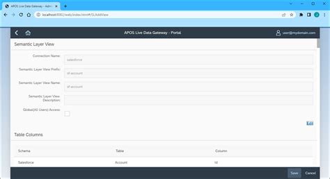 build semantic layer views for snowflake data in apos live data gateway