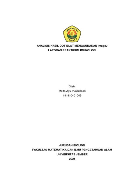 Meita Ayu Puspitasari Analisis Hasil Dot Blot Imagej Pdf