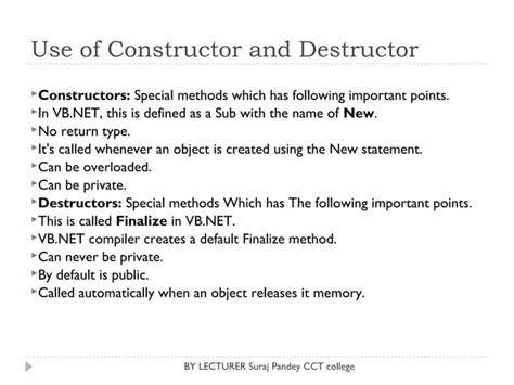 Constructor And Destructor Ppt